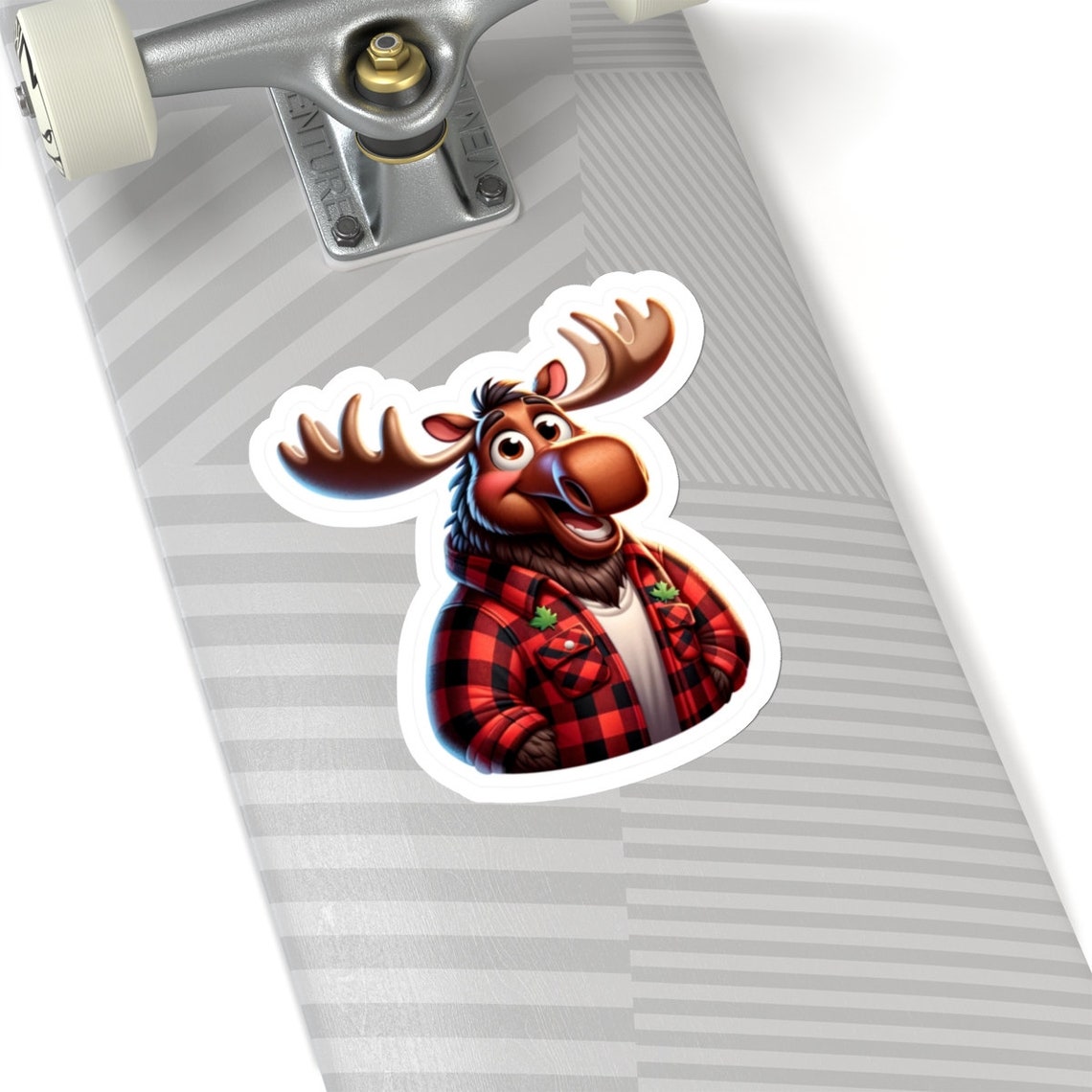 Moose in Flannel (vinyl Sticker, Vinyl Decal, Laptop, Tumbler, Notebook ...