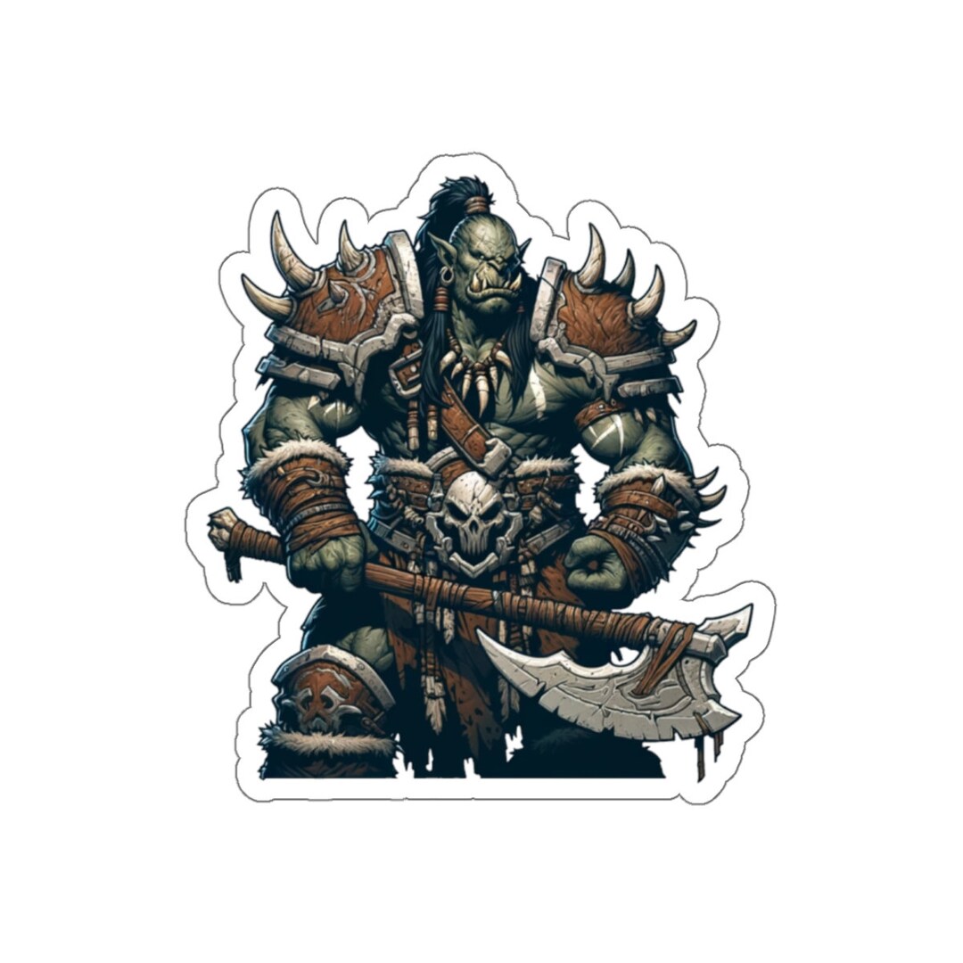 Orc Warrior 2 vinyl Sticker, Vinyl Decal, Laptop, Tumbler, Notebook ...