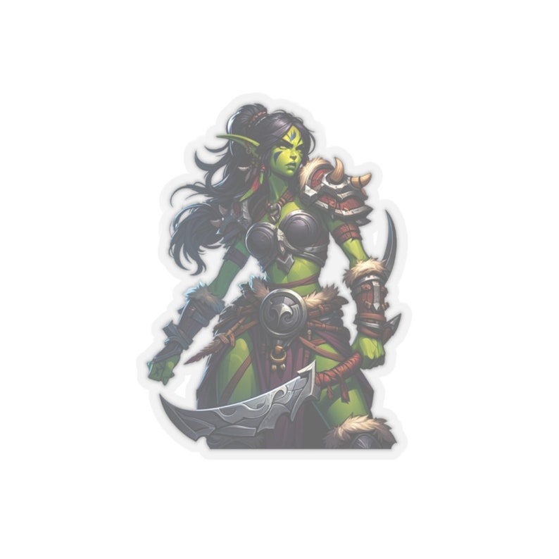 Female Orc 4 vinyl Sticker, Vinyl Decal, Laptop, Tumbler, Notebook ...
