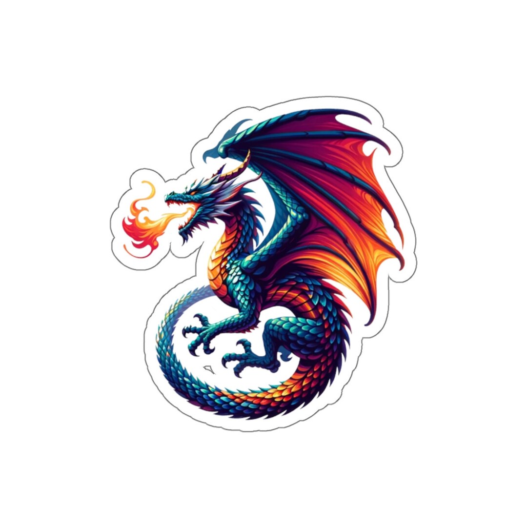 Dragon 4 (vinyl Sticker, Vinyl Decal, Laptop, Tumbler, Notebook, Safe ...
