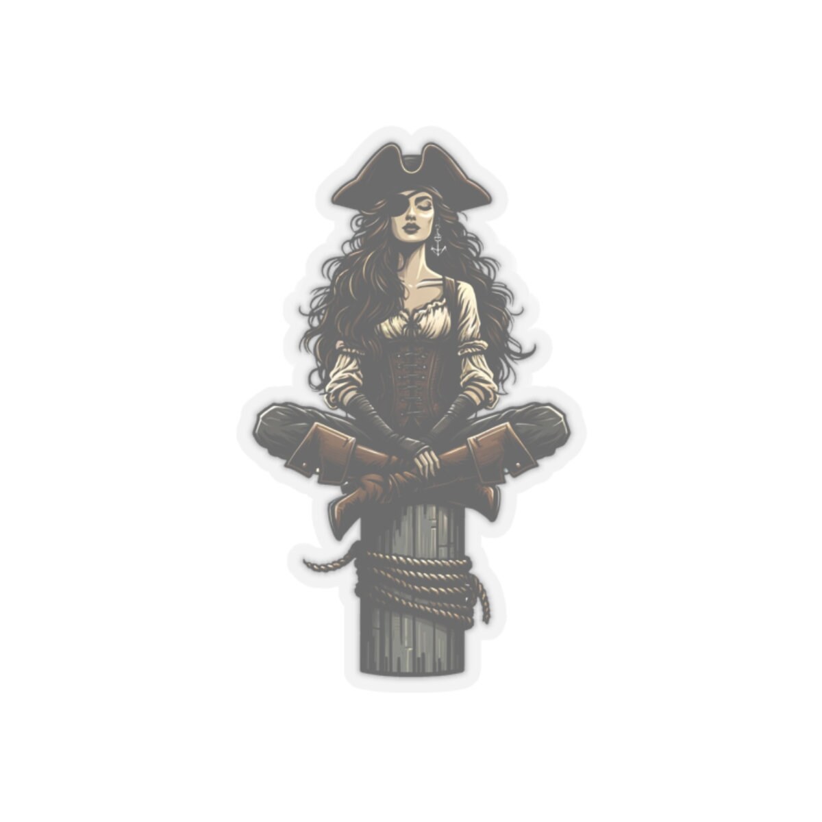 Female Pirate 1vinyl Sticker, Vinyl Decal, Laptop, Tumbler, Notebook ...