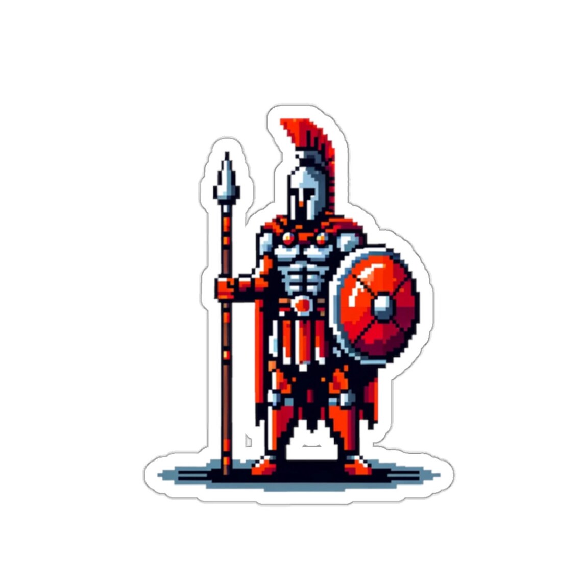 8bit Spartan Sticker (vinyl Sticker, Vinyl Decal, Laptop, Tumbler ...