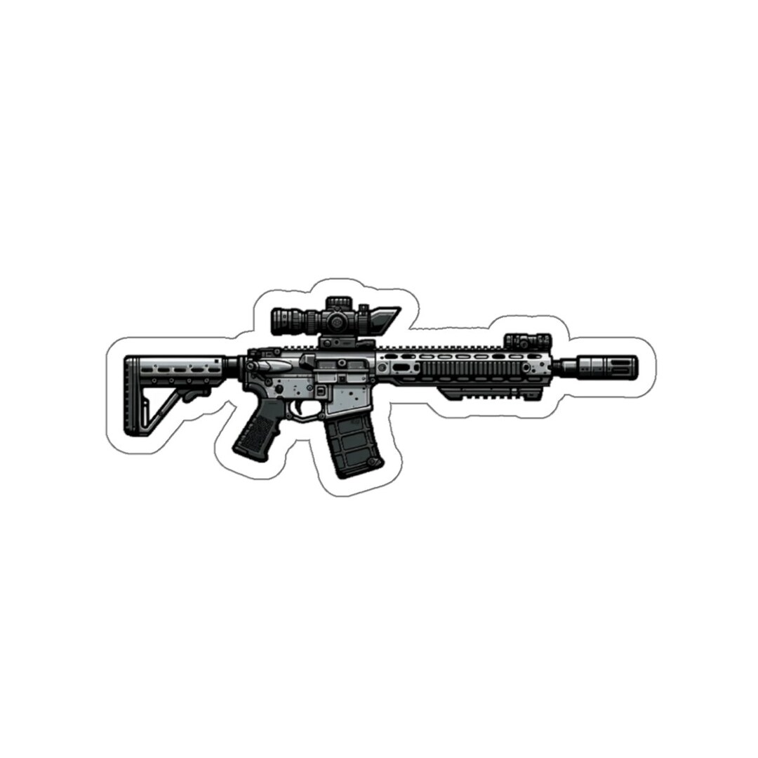 AR Rifle 2 (vinyl Sticker, Vinyl Decal, Laptop, Tumbler, Notebook, Safe ...