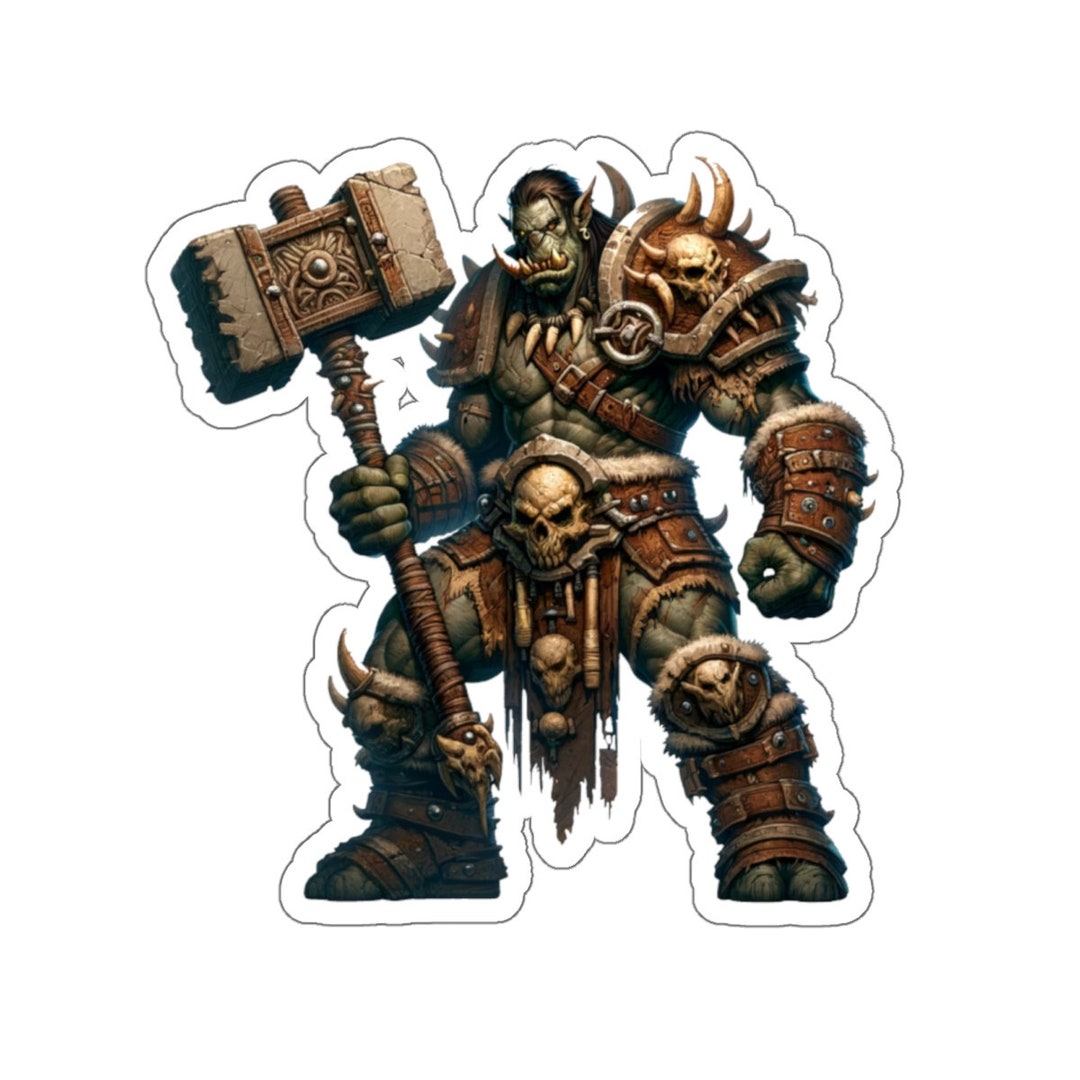 Orc Warrior 5 (vinyl Sticker, Vinyl Decal, Laptop, Tumbler, Notebook ...