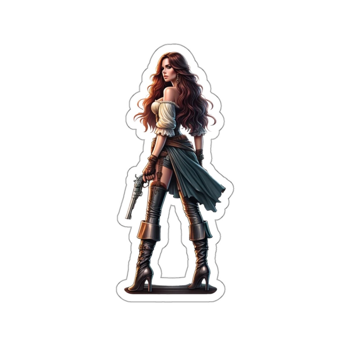 Female Pirate 7(vinyl Sticker, Vinyl Decal, Laptop, Tumbler, Notebook ...
