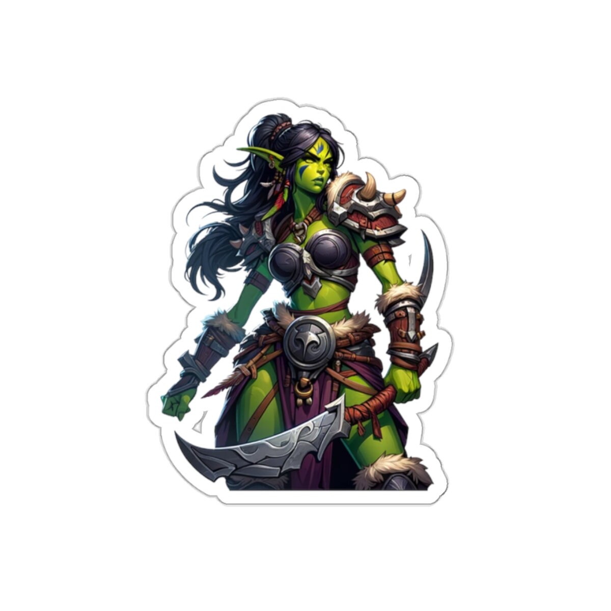 Female Orc 4 vinyl Sticker, Vinyl Decal, Laptop, Tumbler, Notebook ...