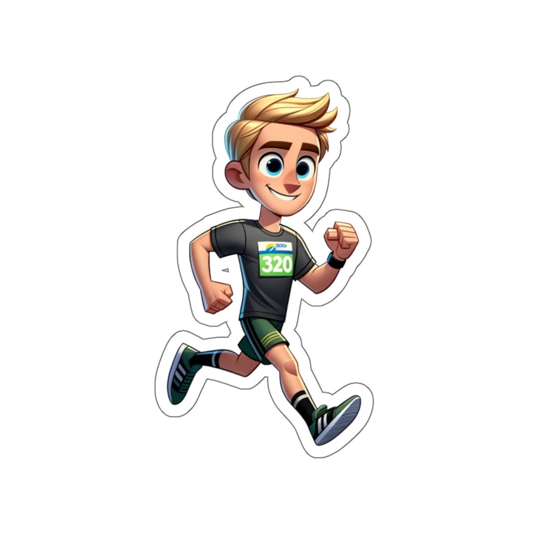 Male Runner 5 (vinyl Sticker, Vinyl Decal, Laptop, Tumbler, Notebook ...