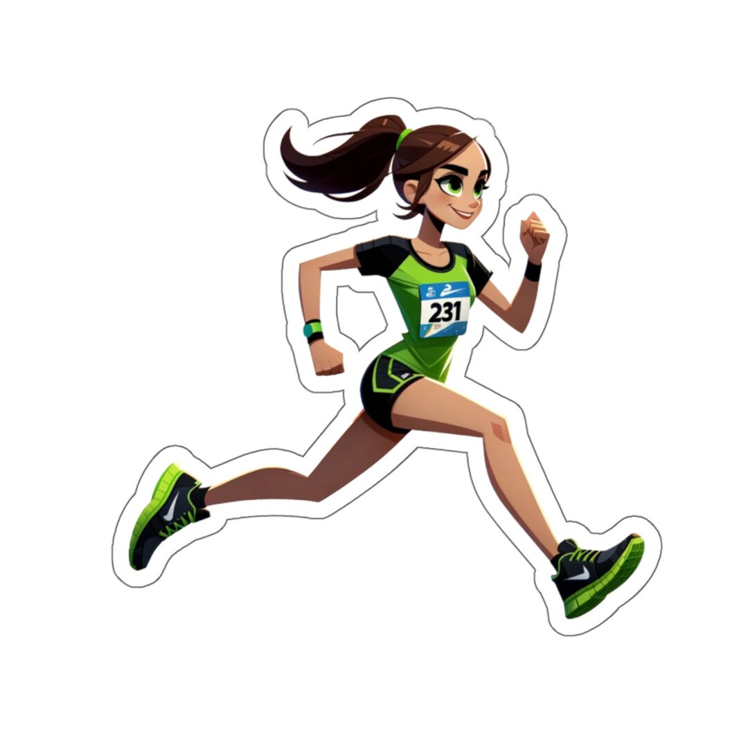 Female Runner (vinyl Sticker, Vinyl Decal, Laptop, Tumbler, Notebook ...