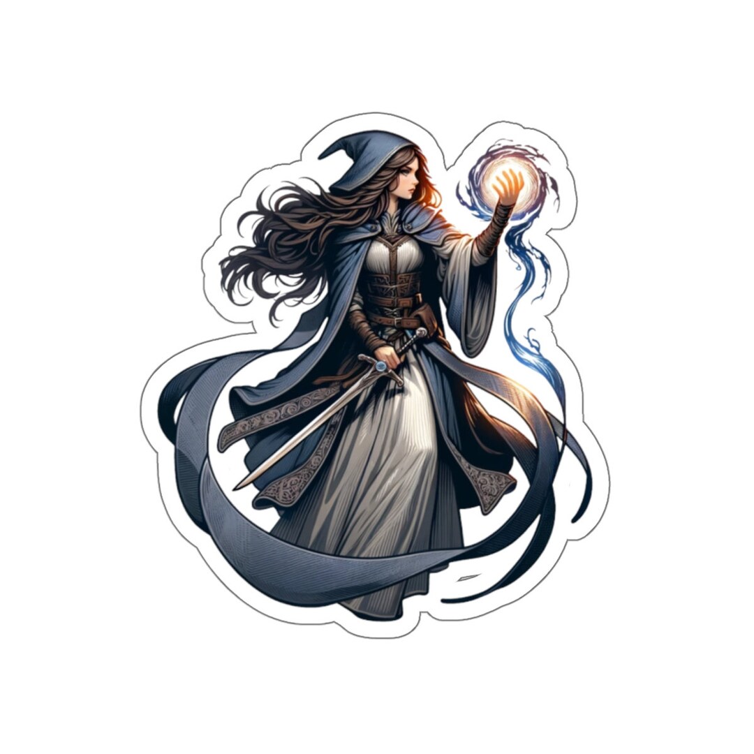 Female Mage 5 (vinyl Sticker, Vinyl Decal, Laptop, Tumbler, Notebook ...