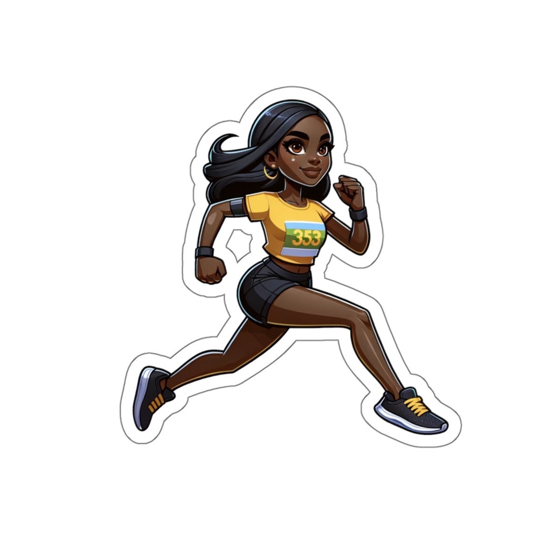 Female Runner 8 (vinyl Sticker, Vinyl Decal, Laptop, Tumbler, Notebook ...