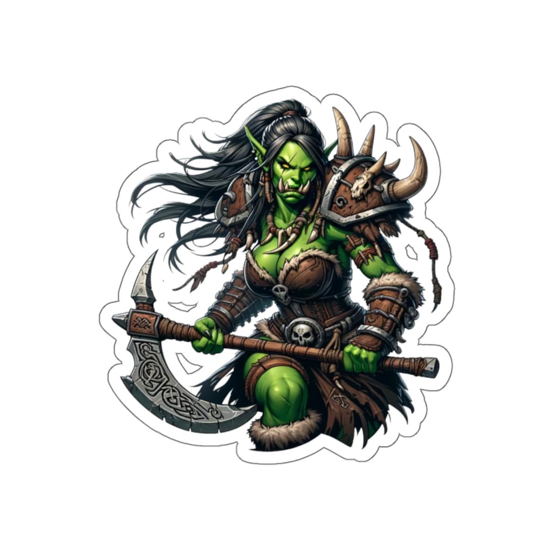 Female Orc (vinyl Sticker, Vinyl Decal, Laptop, Tumbler, Notebook, Safe ...