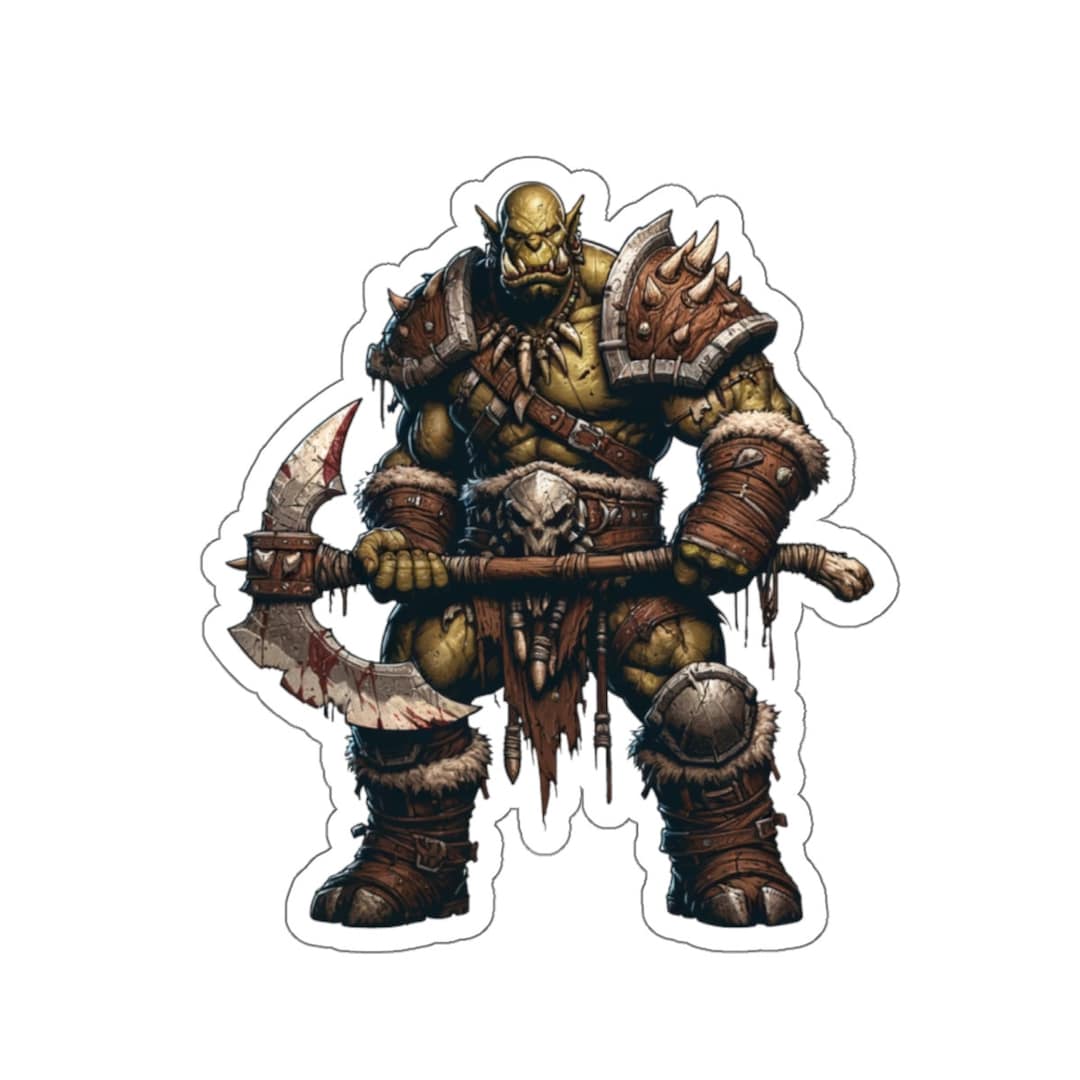 Orc Warrior (vinyl Sticker, Vinyl Decal, Laptop, Tumbler, Notebook ...