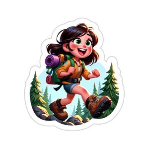 Hiking Girl (vinyl Sticker, Vinyl Decal, Laptop, Tumbler, Notebook ...