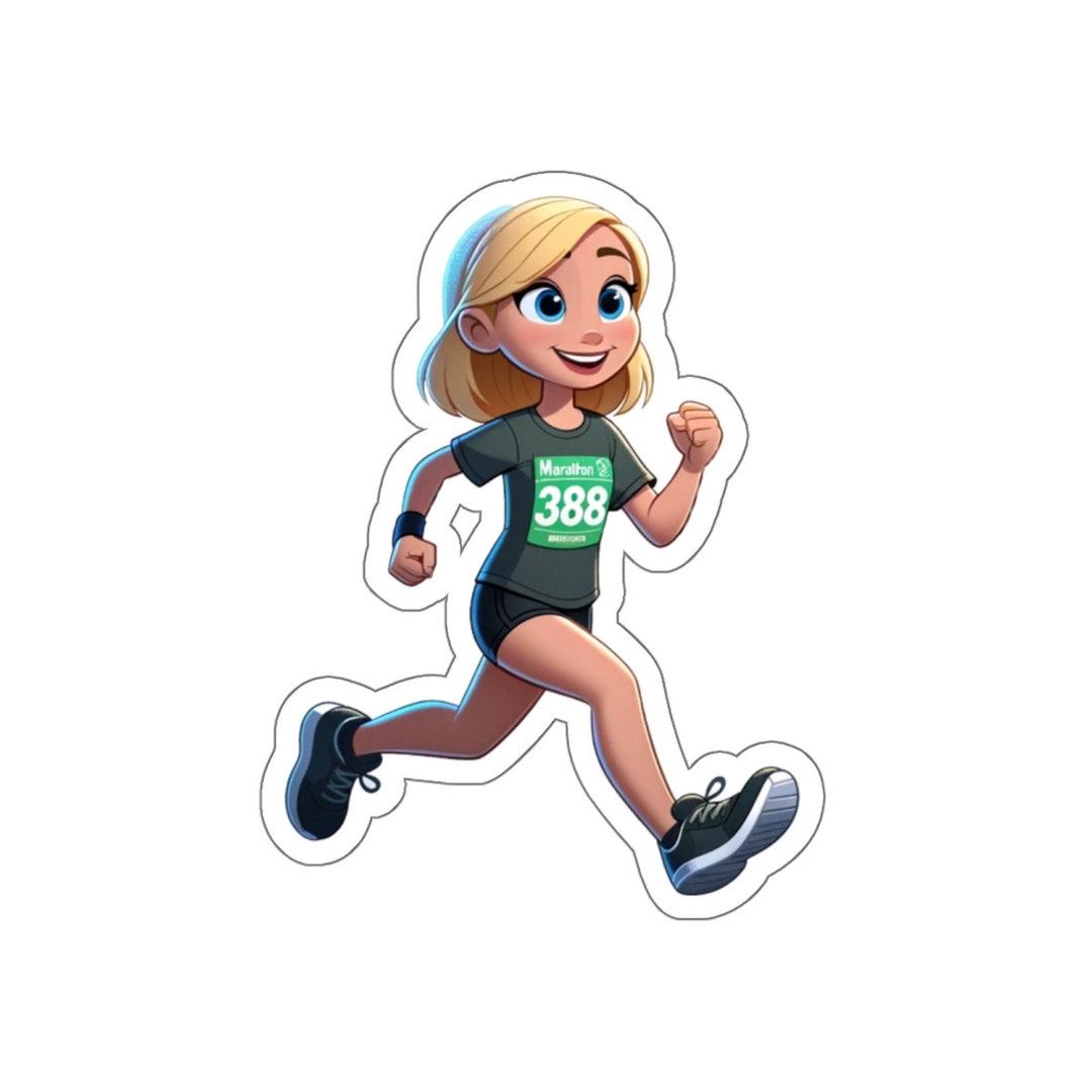 Female Runner 3 (vinyl Sticker, Vinyl Decal, Laptop, Tumbler, Notebook ...
