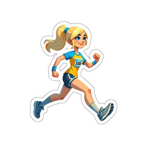 Female Runner 2 (vinyl Sticker, Vinyl Decal, Laptop, Tumbler, Notebook ...