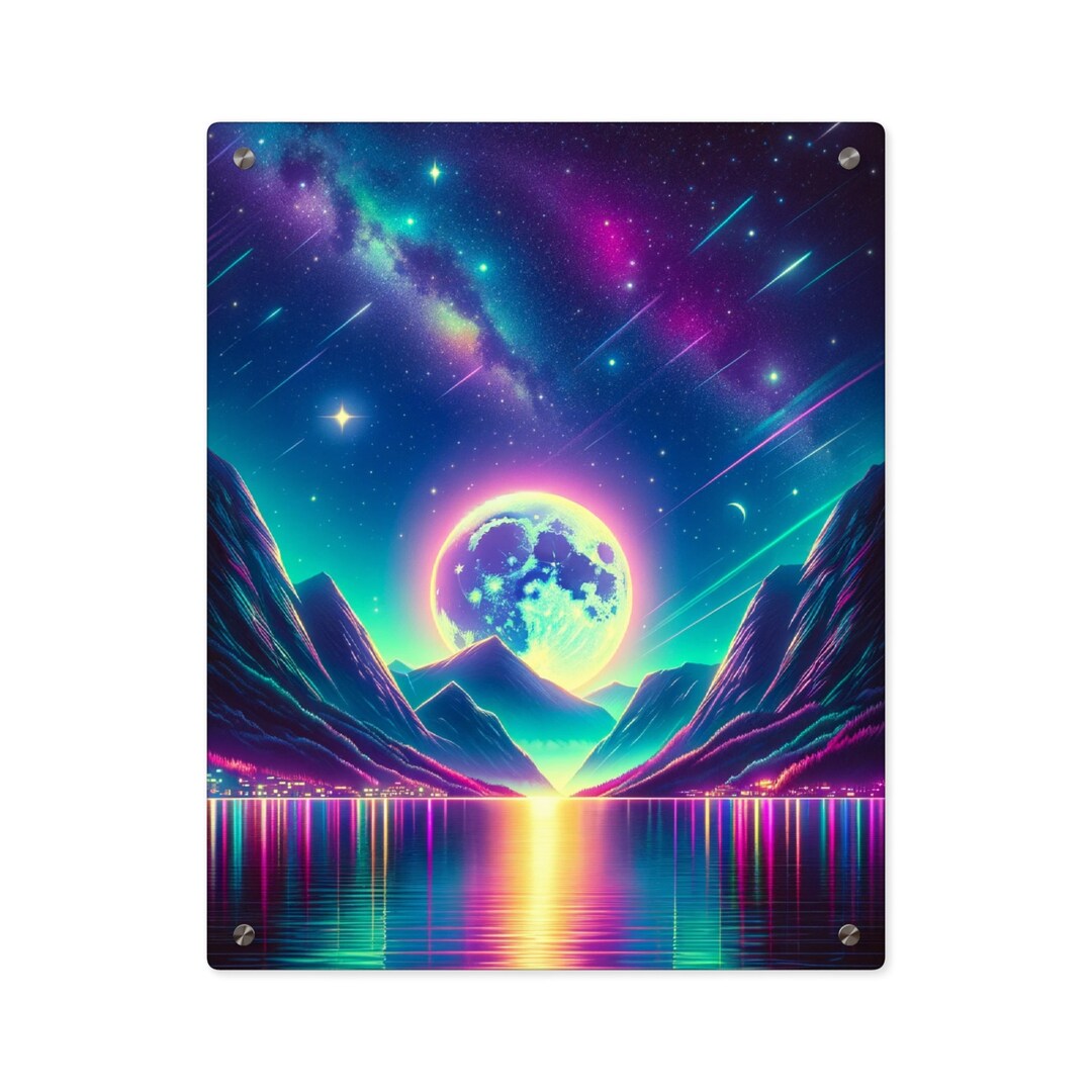 Midnight Serenity (synthwave) Acrylic Wall Art (home, Office, Living ...