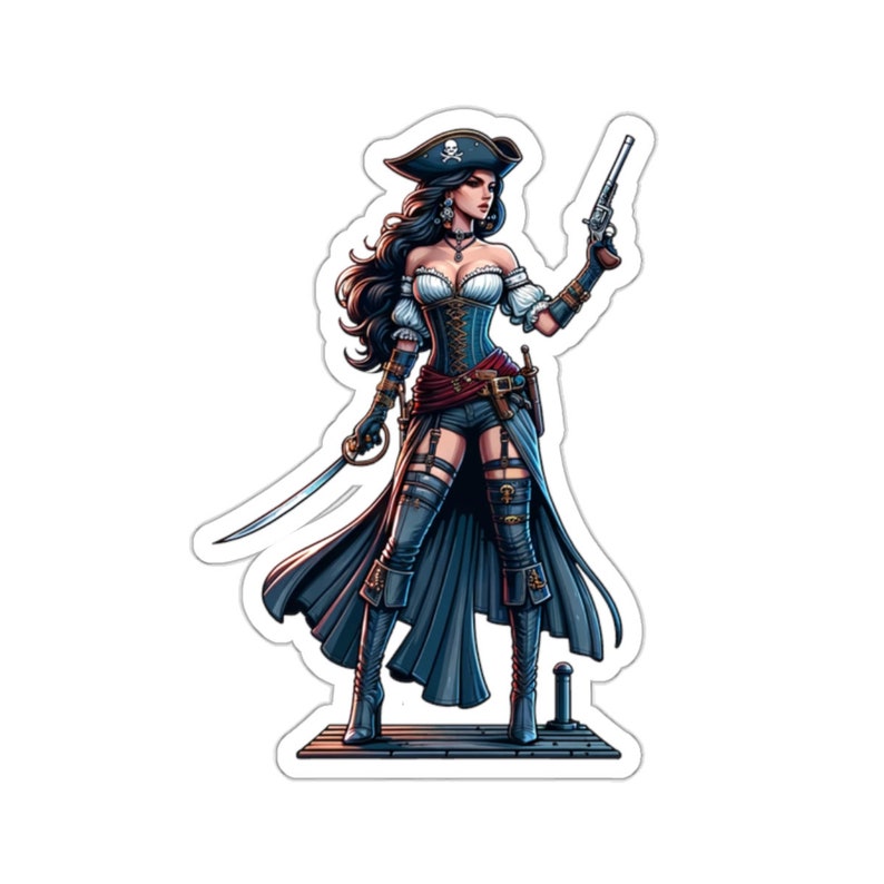 Female Pirate 6(vinyl Sticker, Vinyl Decal, Laptop, Tumbler, Notebook ...