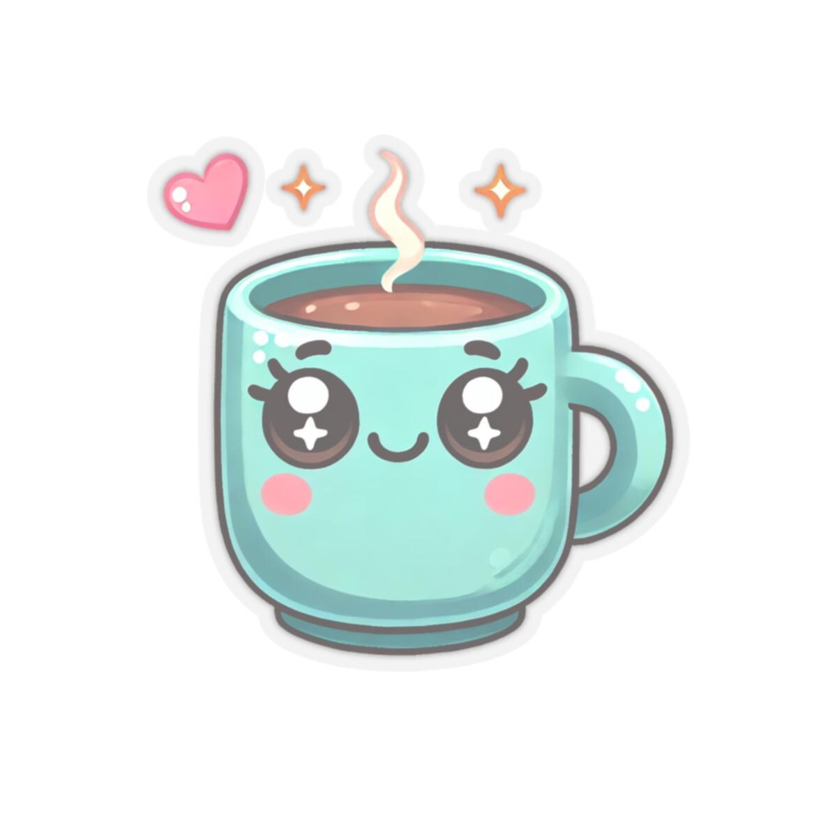 Cute Coffee (vinyl Sticker, Vinyl Decal, Laptop, Tumbler, Notebook ...