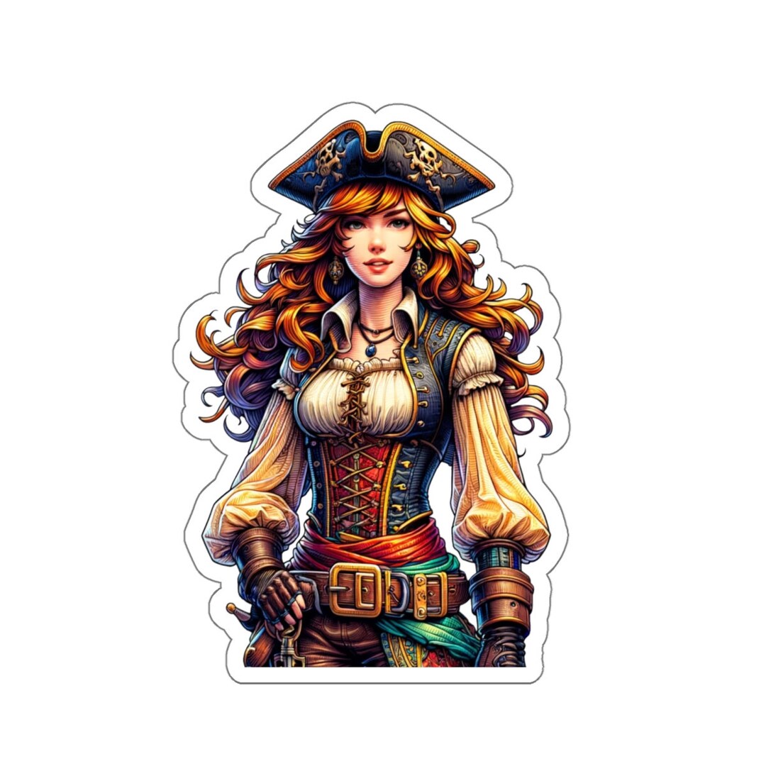 Female Pirate 18(vinyl Sticker, Vinyl Decal, Laptop, Tumbler, Notebook ...