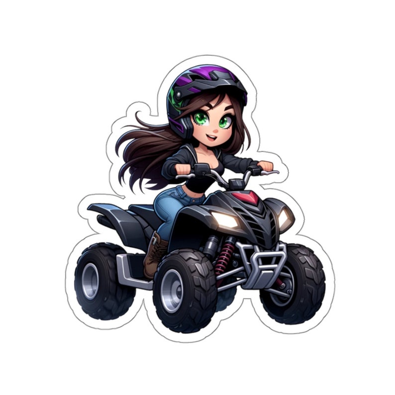 ATV Girl (vinyl Sticker, Vinyl Decal, Laptop, Tumbler, Notebook, Safe ...