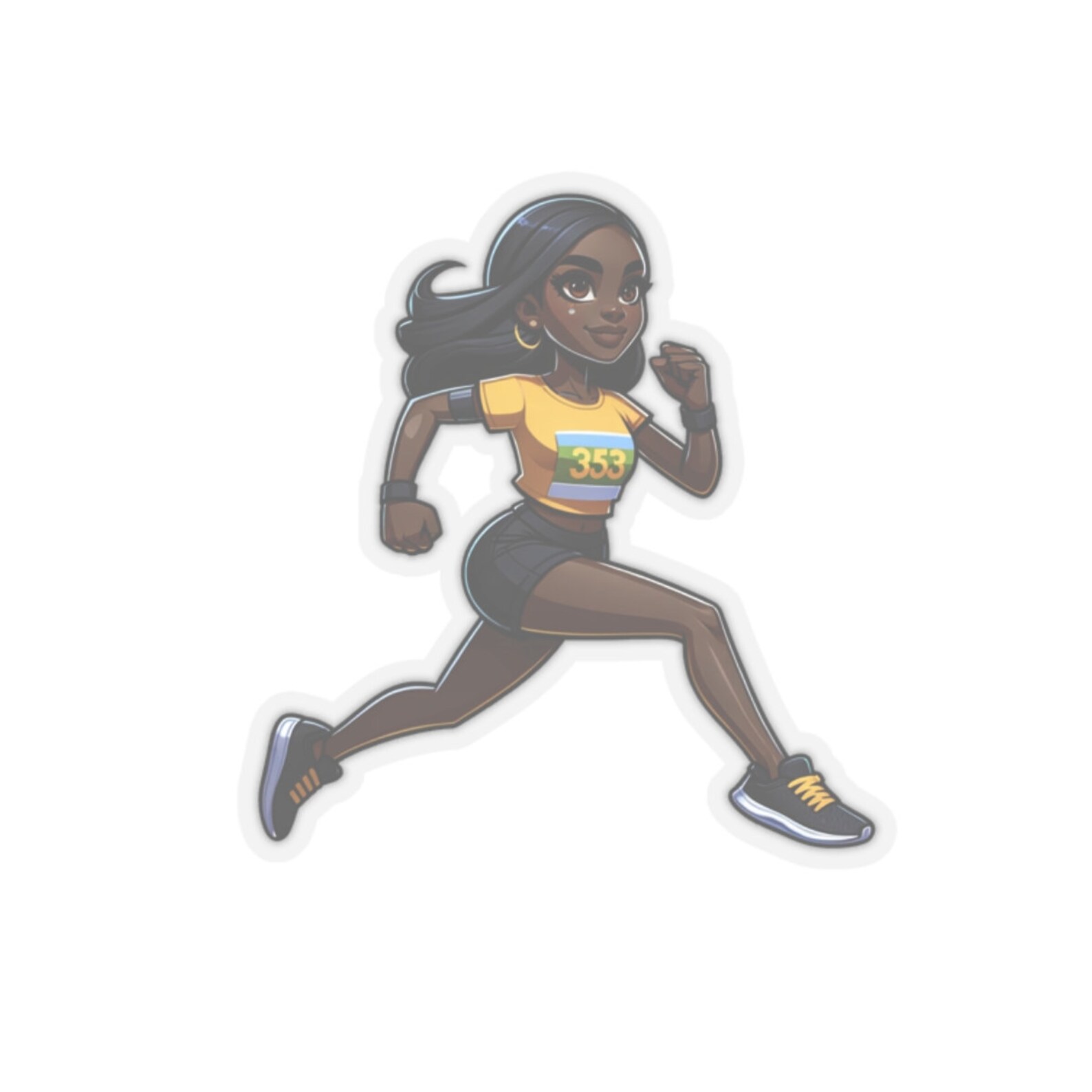 Female Runner 8 (vinyl Sticker, Vinyl Decal, Laptop, Tumbler, Notebook ...