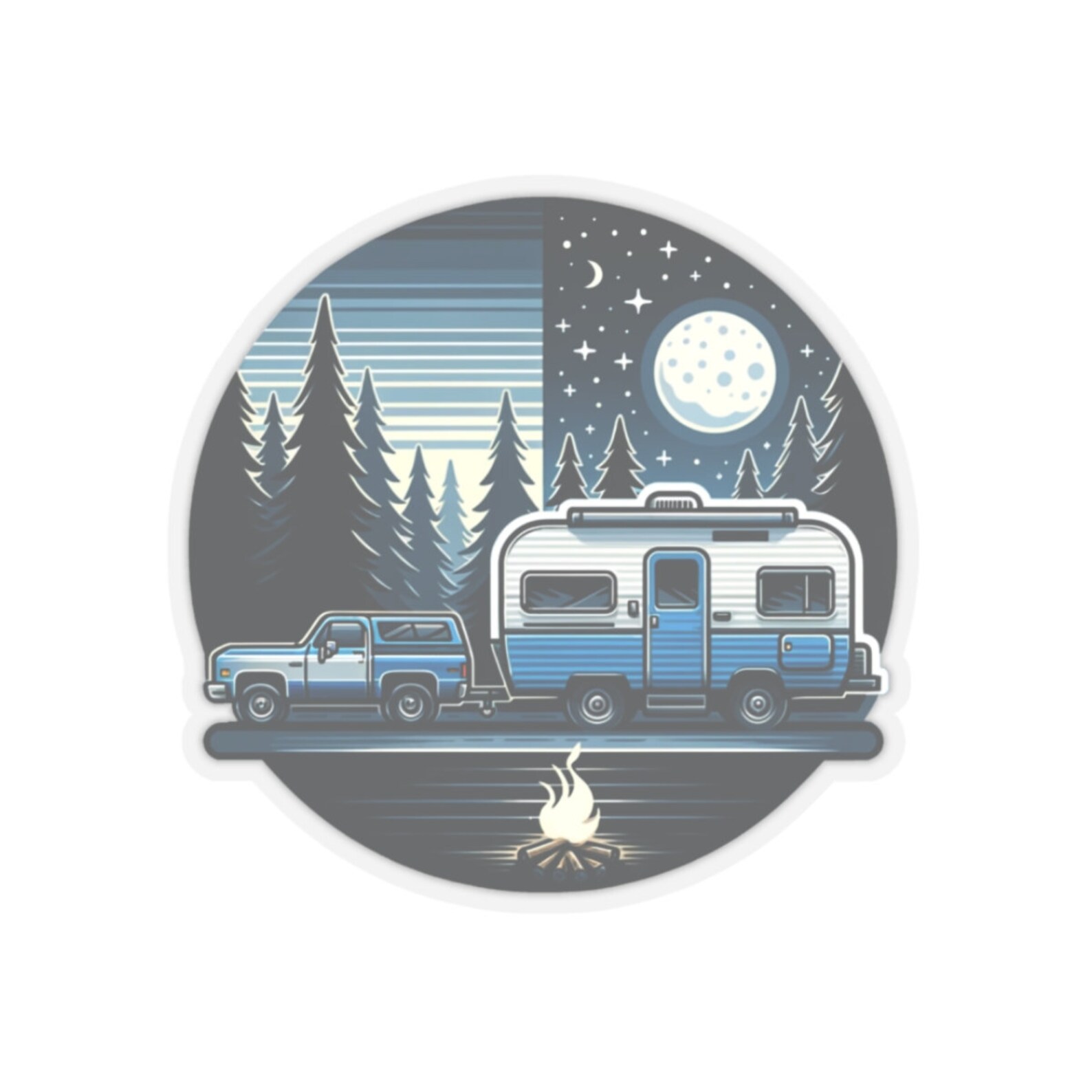Trailer Camper 2 (vinyl Sticker, Vinyl Decal, Laptop, Tumbler, Notebook ...