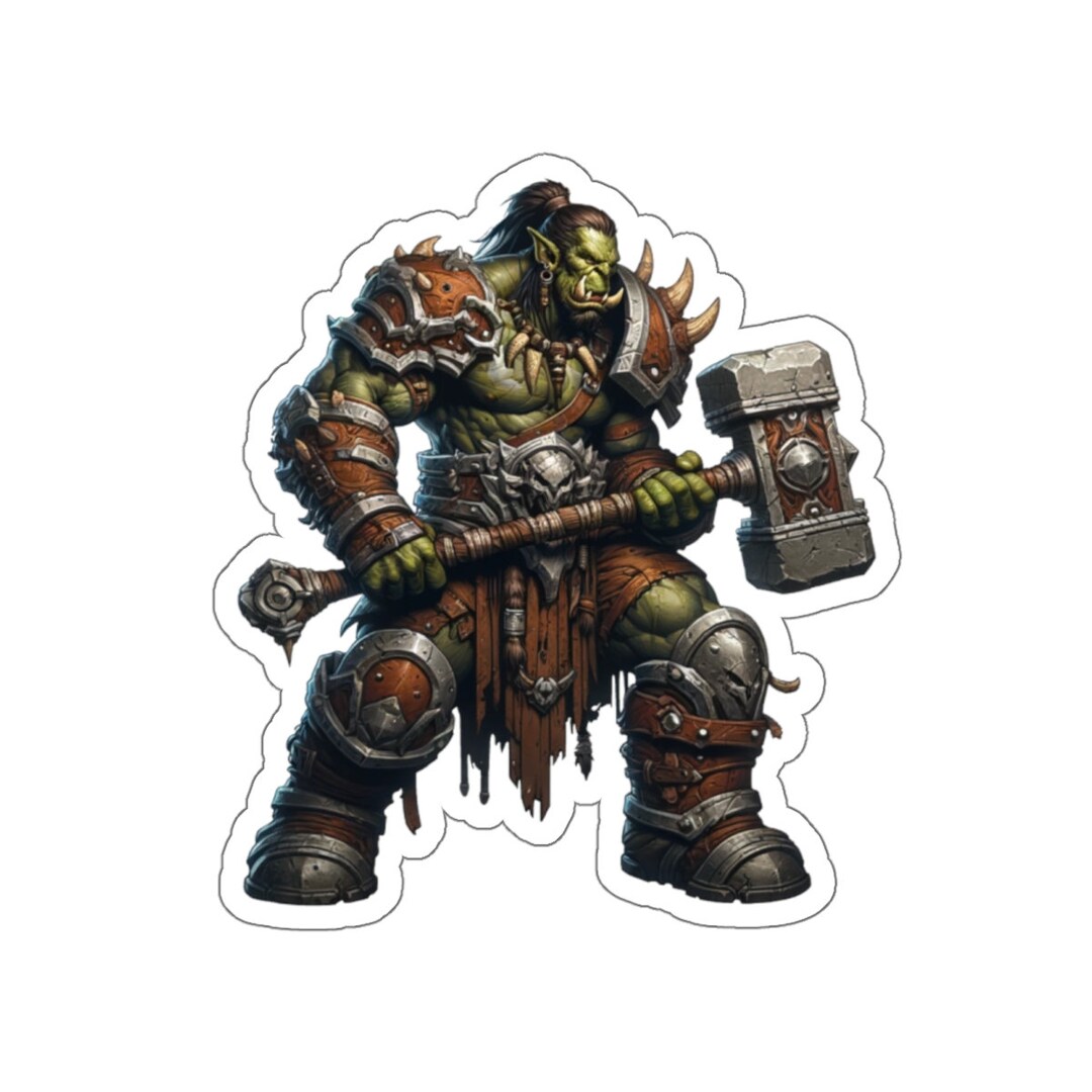Orc Warrior 4 vinyl Sticker, Vinyl Decal, Laptop, Tumbler, Notebook ...