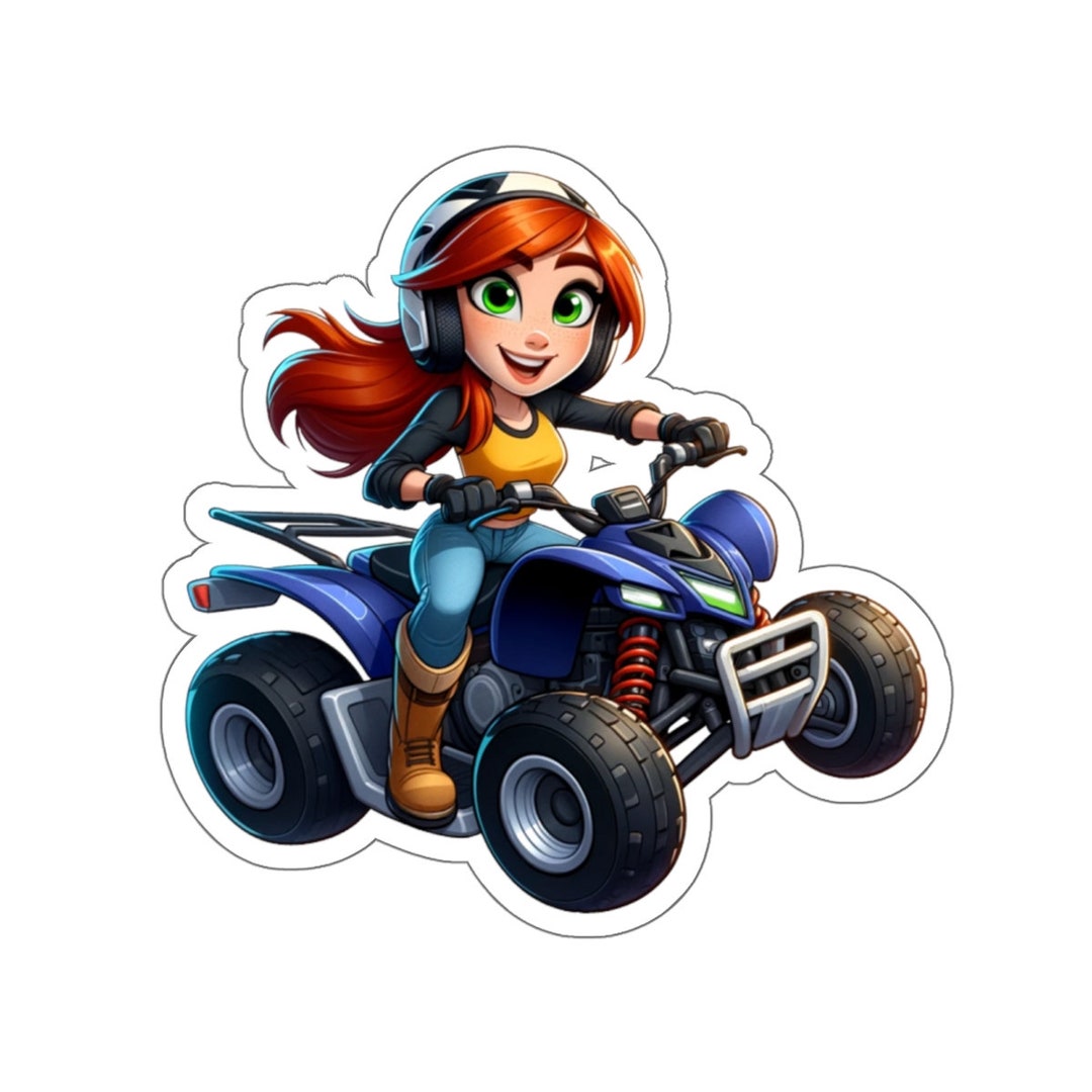 ATV Girl 3 (vinyl Sticker, Vinyl Decal, Laptop, Tumbler, Notebook, Safe ...