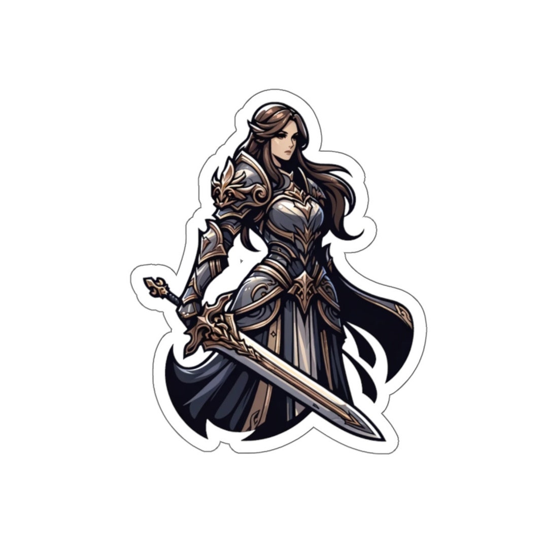 Female Paladin 4 (vinyl Sticker, Vinyl Decal, Laptop, Tumbler, Notebook ...