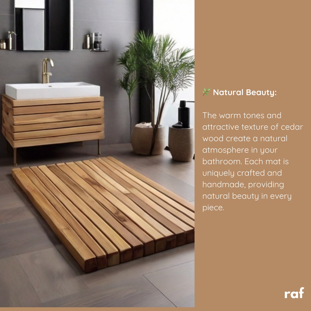 Cedar Fragrant Shower Mat, Luxury Unique Bathroom Mat, Cedrus Bath ...