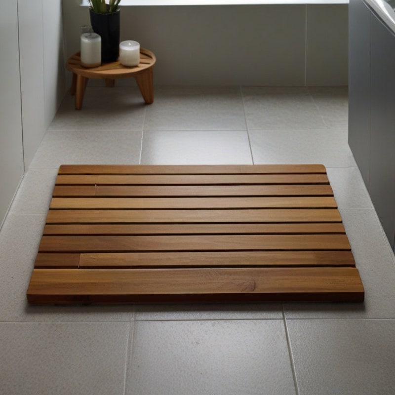 Teak Shower Mat - Etsy