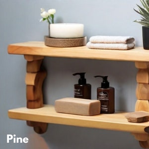 Teak Bathroom Floating Shelf, Unique Wall Shelf, Luxury Bathroom Shelf ...