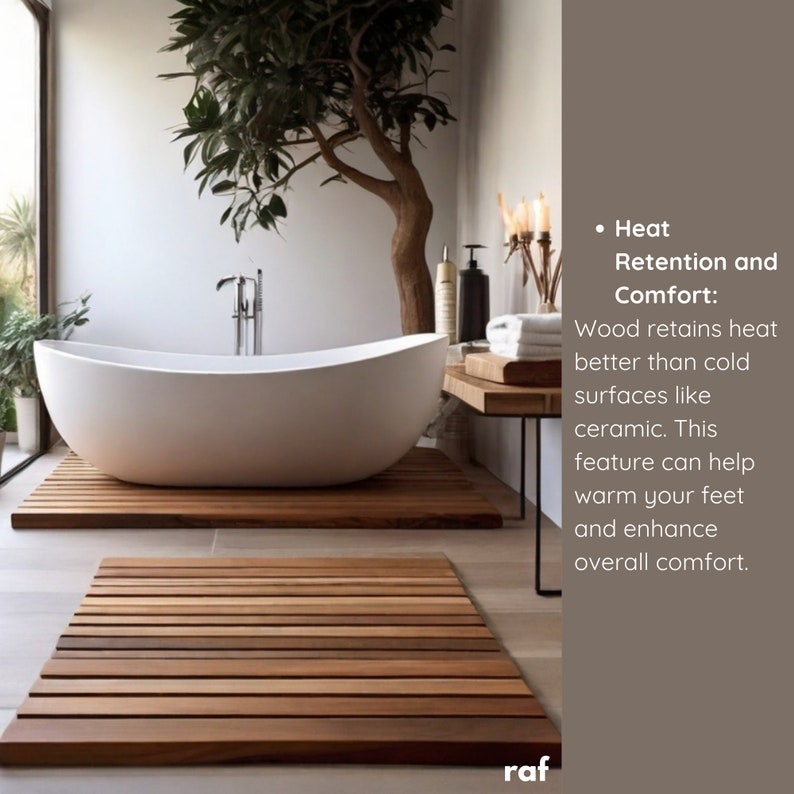 Real Wood Bathroom Mat, Luxury Quality Bath Mat, Waterproof Bathroom ... Real Wood Bathroom Mat, Luxury Quality Bath Mat, Waterproof Bathroom ...