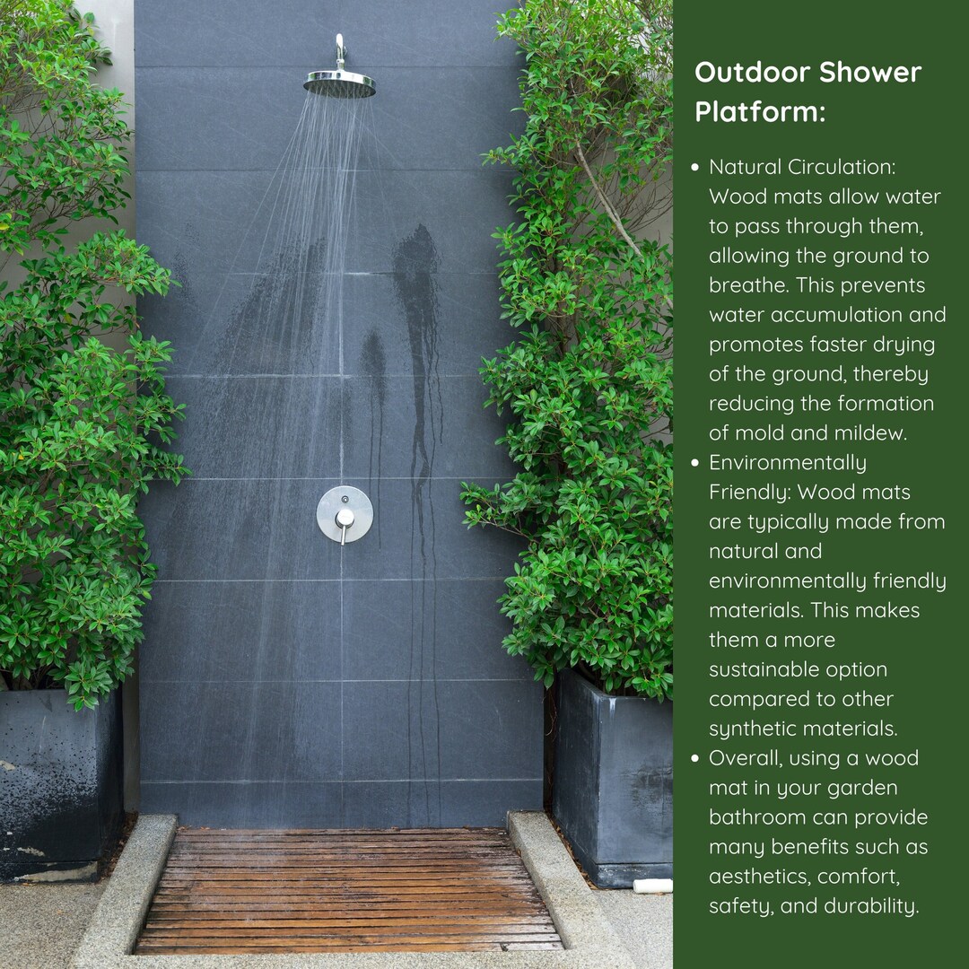 36x36 Inches Shower Platform, Luxury Wooden Shower Rug, Custom Order ...