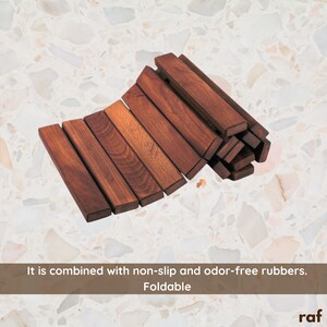 Foldable Wooden Bathroom Mat, Indoor & Outdoor Durable Vertical Mat ...