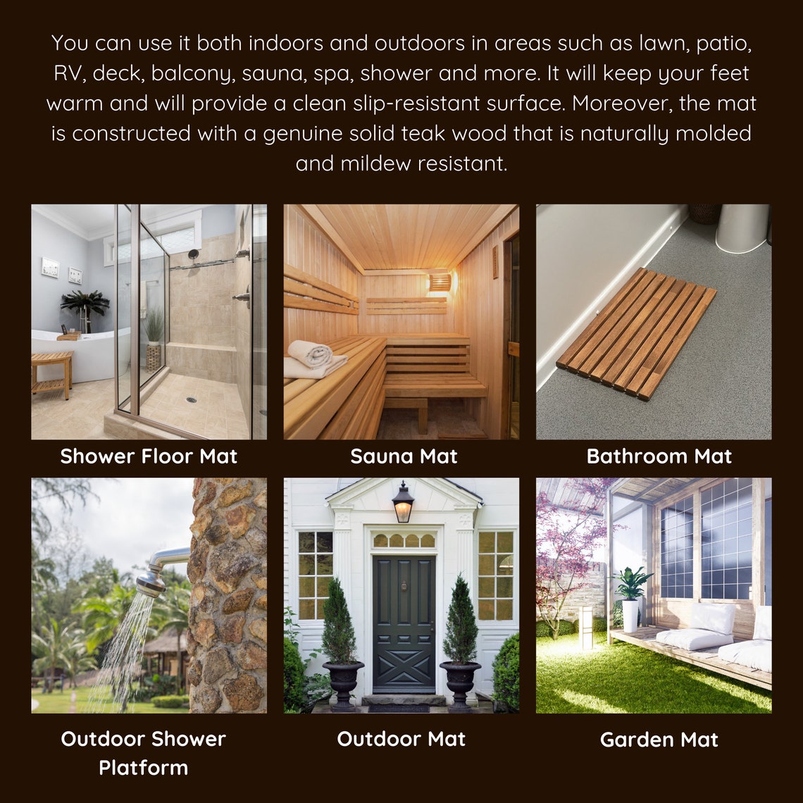 Wooden Bathtub Mat, Shower Platform, Luxury Bathroom Floor, Boat ...