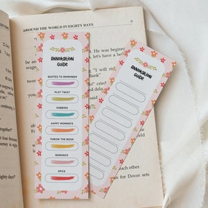 Set of 3 Annotation Key Color Guide Bookmarks With Flower Pattern | PNG ...