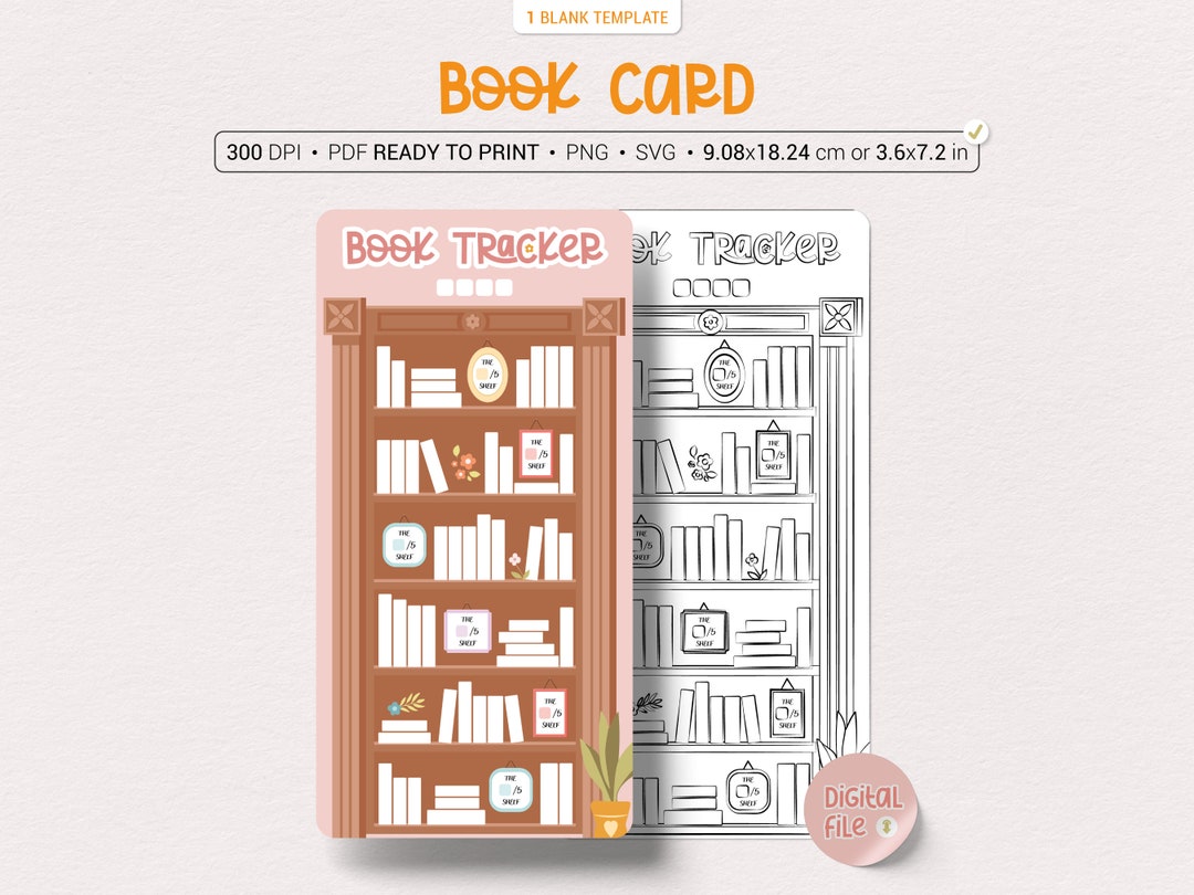 Printable Book Tracker Card | Reading Log (PNG, PDF, SVG) - Etsy
