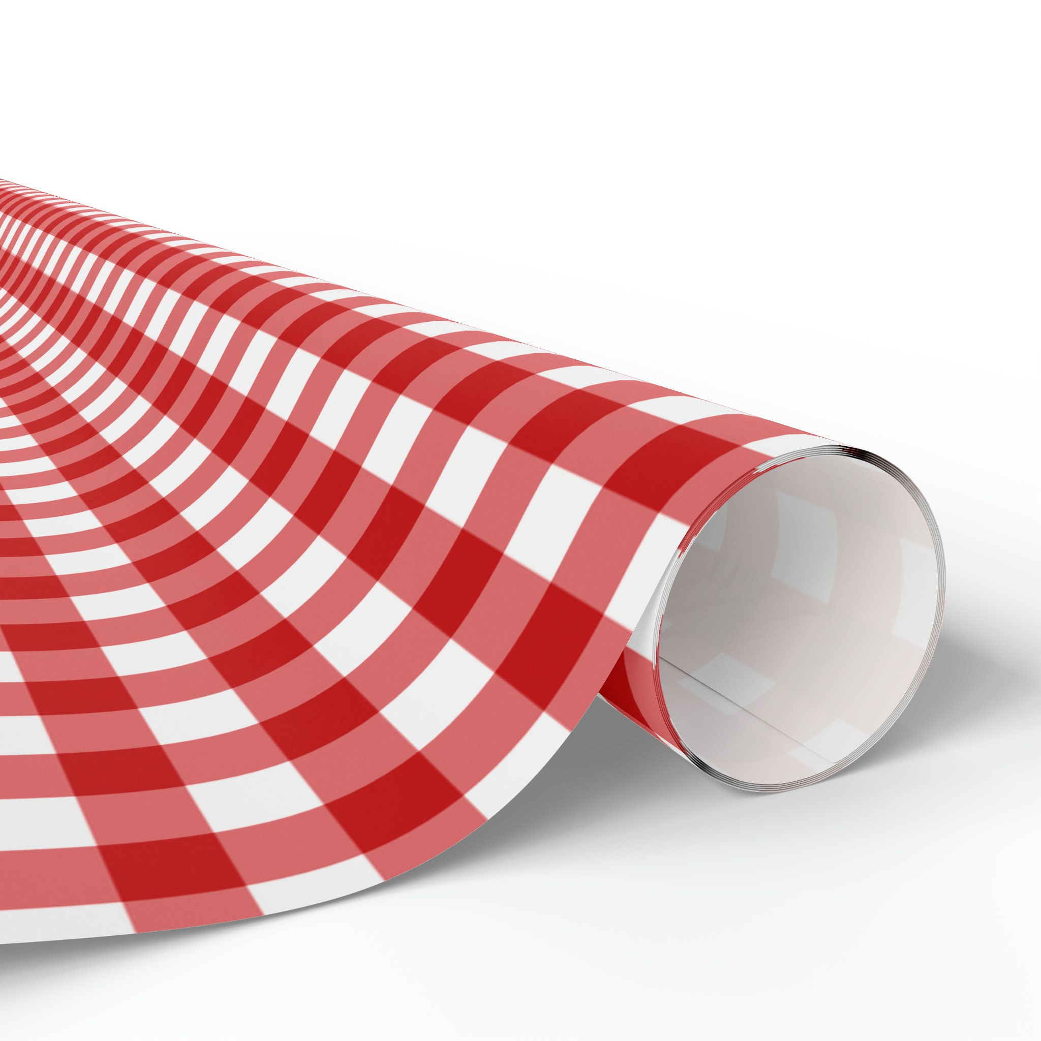 Red Wrapping Paper Gingham Gift Wrap Paper Birthday, Christmas, Red ...