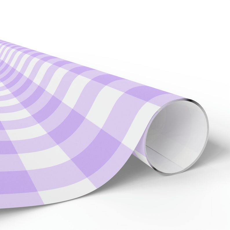 Purple Wrapping Paper Gingham Gift Wrap Paper - Birthday, Christmas ...