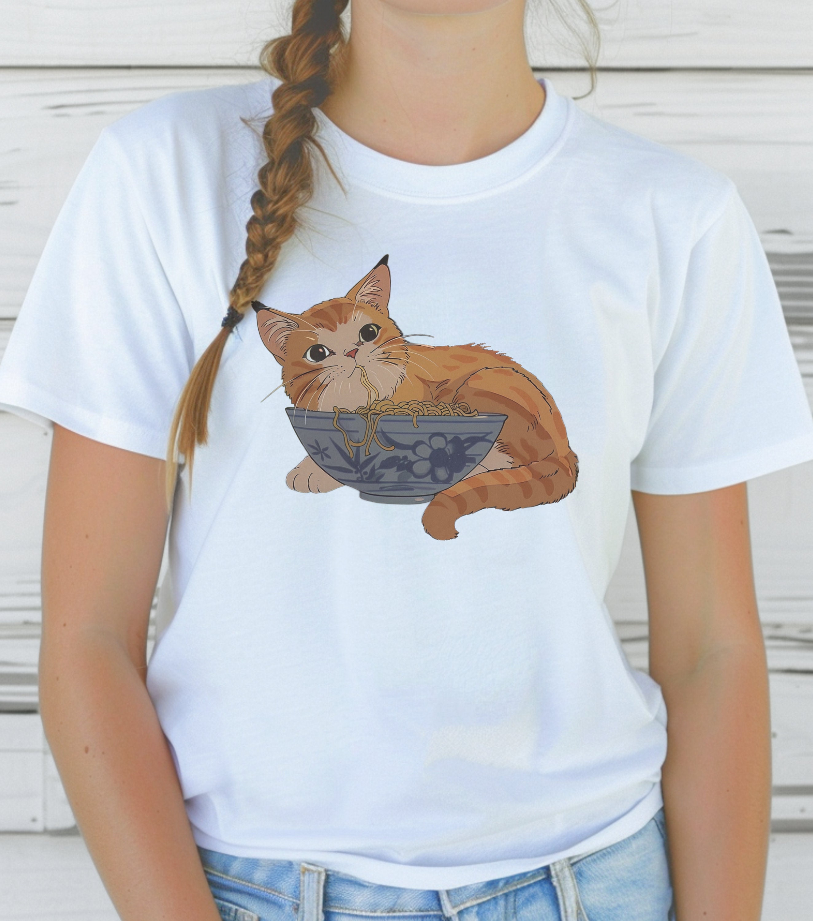 Kawaii Ramen Cat Shirt - Japanese Noodles Lover Tee - Etsy UK