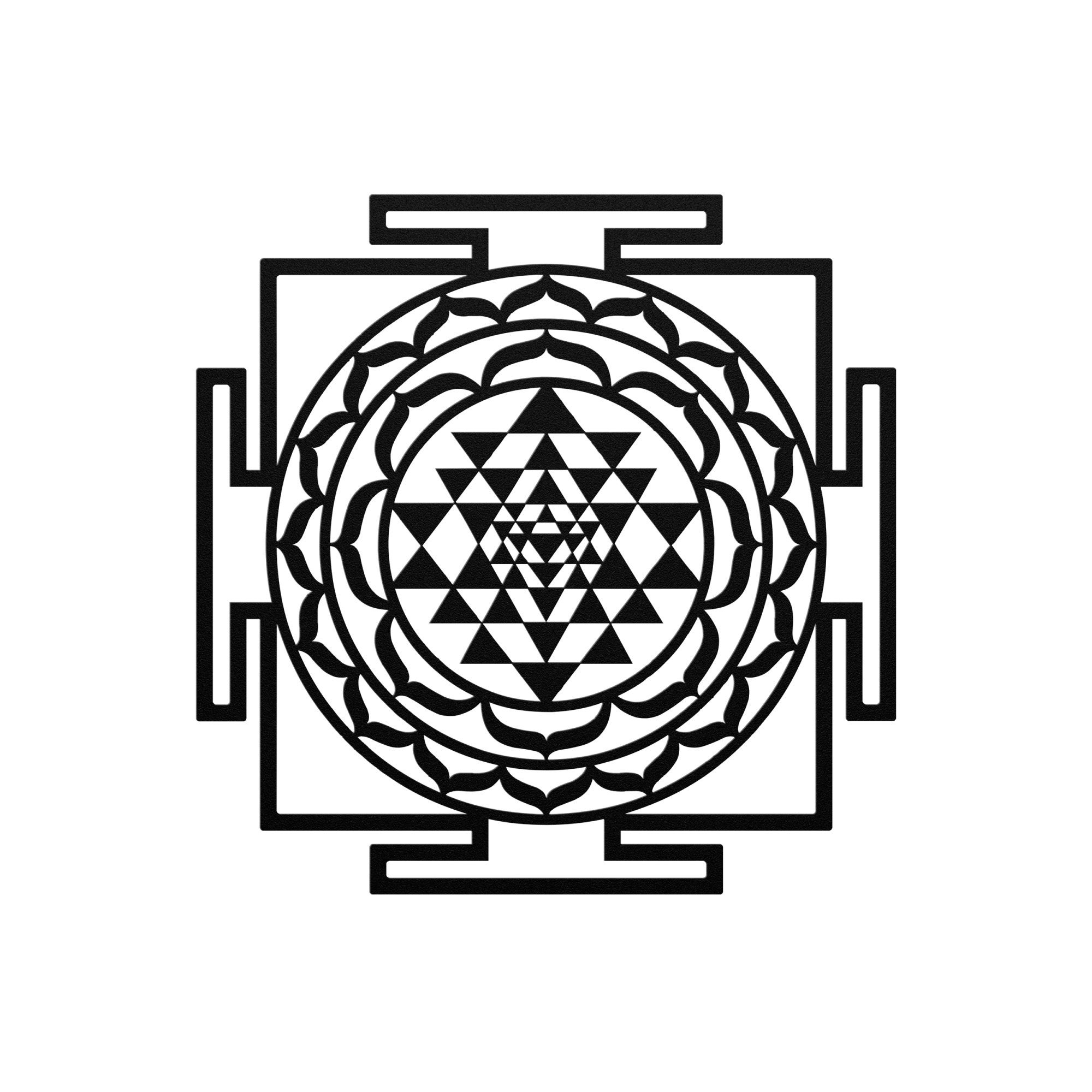 Sri Yantra Metal Wall Art, Sacred Geometry, Spiritual Decor - Etsy