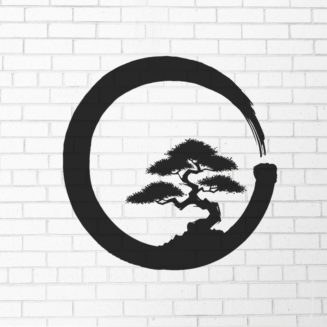 Zen Circle Bonsai Tree Metal Wall Art, Spiritual Decor - Etsy
