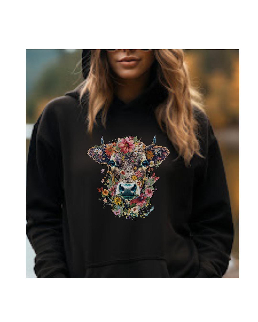 Cow Hoodie Cow Hoodie Women Flower Hoodie Highlander Cow Cute Animal ...