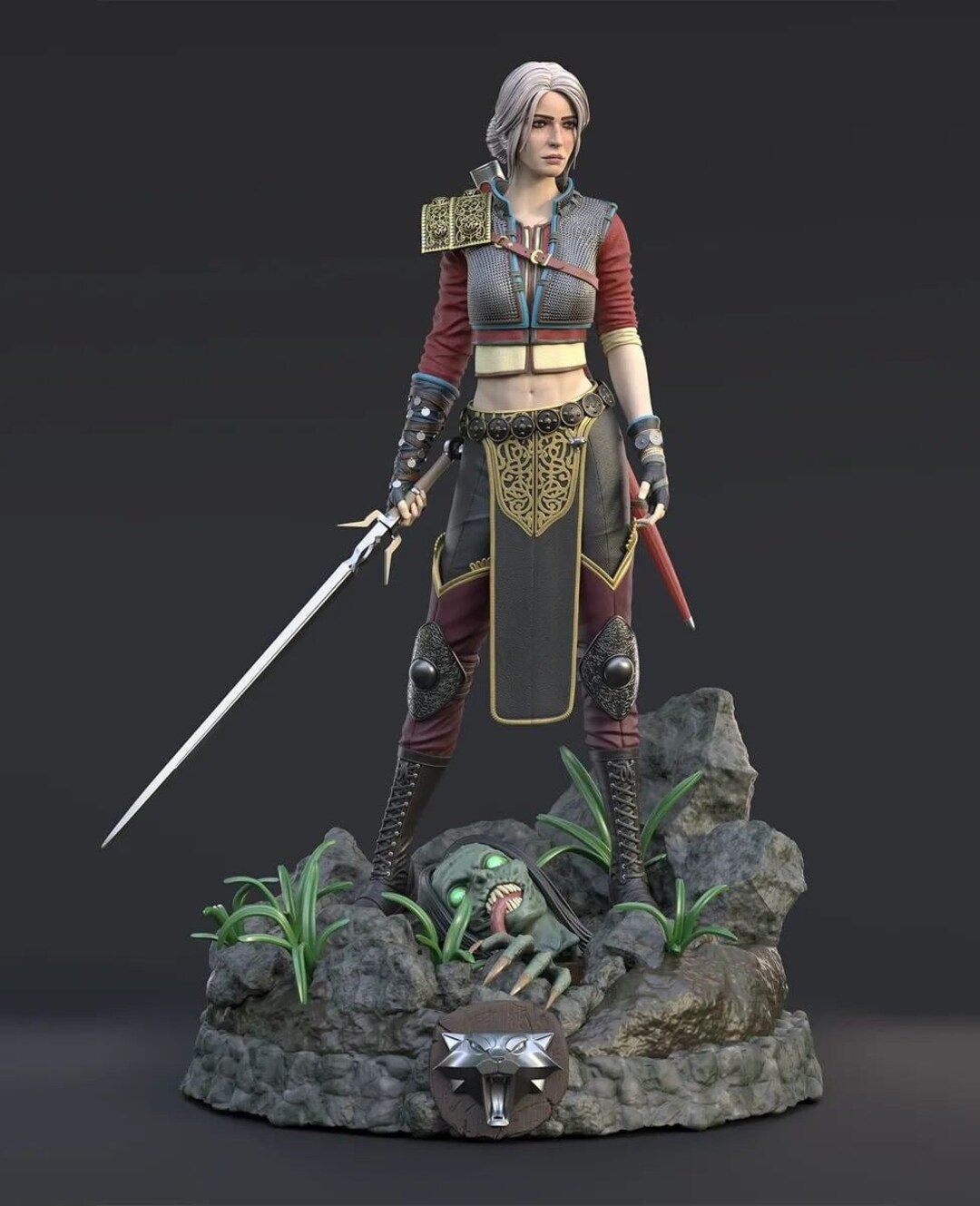 Ciri Diorama Witcher 3 Collectible Art Statue or 3D STL File Premium ...