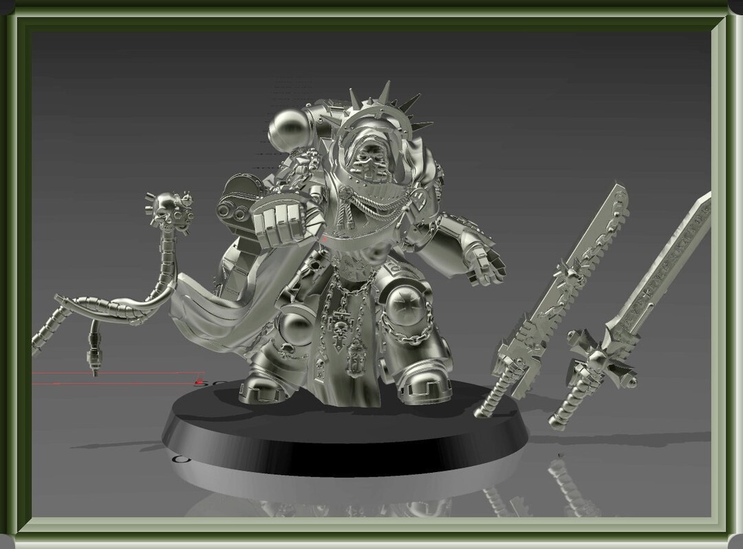Black Chaplain Terminator Captain Wargaming Miniature or STL File for ...