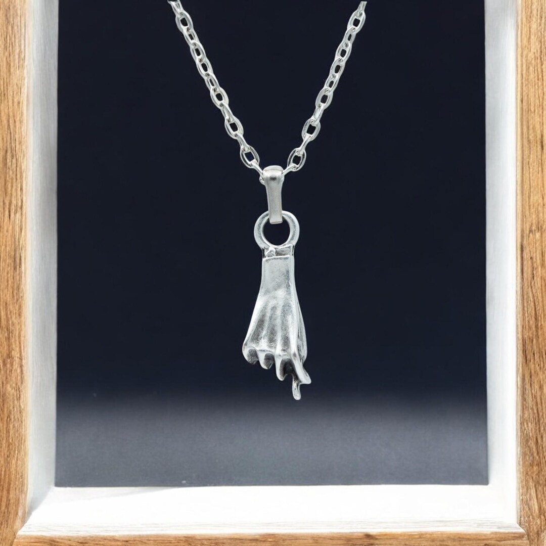 Silver Plated Middle Finger Chain Necklace -unisex Jewelry.gesture Hand ...
