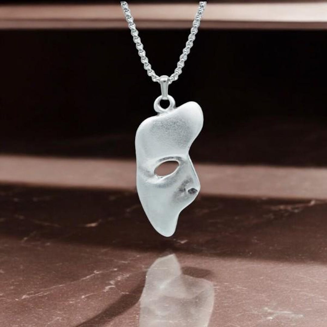 Phantom of the Opera Mask Necklace Antique Silver Opera Ghost Jewelry ...