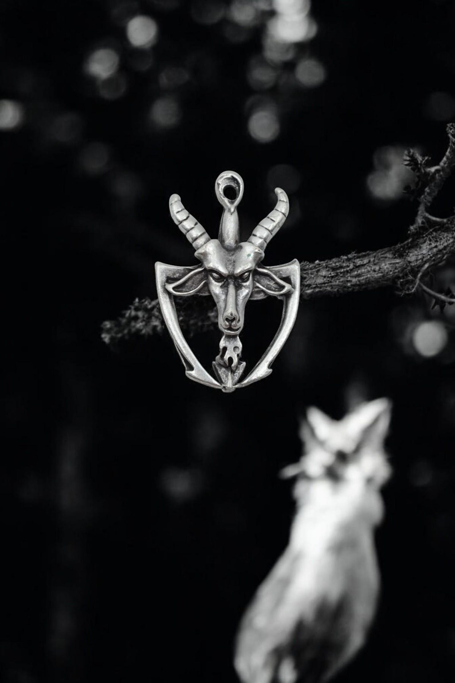 Pagan Goat of Mendes Pendant Necklace Sterling Silver Plated.satanic ...