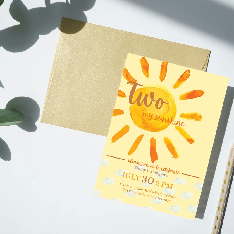 Sunshine Invitation - Etsy